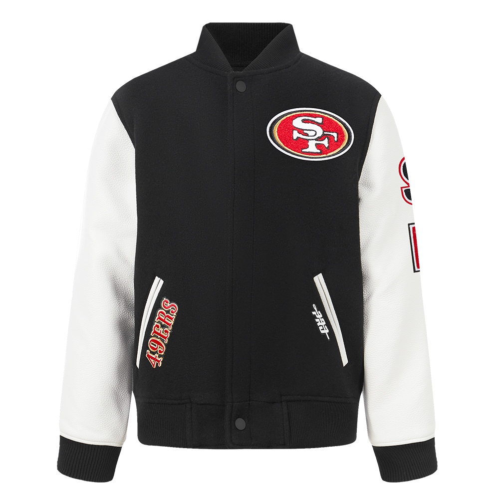 NFL SAN FRANCISCO 49ERS CLASSIC LITTLE BOYS WOOL VARSITY JACKET (BLACK ...