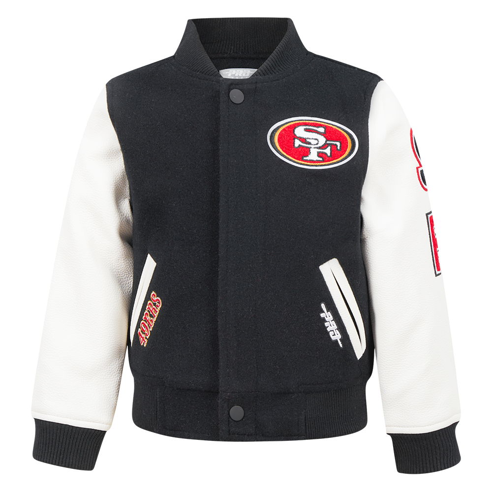 NFL SAN FRANCISCO 49ERS CLASSIC TODDLER BOYS WOOL VARSITY JACKET (BLAC ...