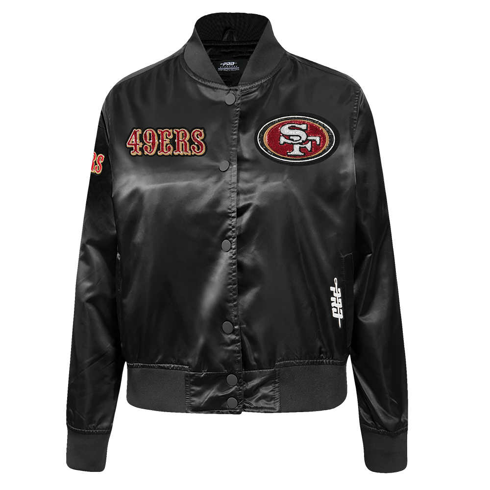 NFL SAN FRANCISCO 49ERS GAME DAY CLASSICS WOMEN'S SATIN JACKET (BLACK ...