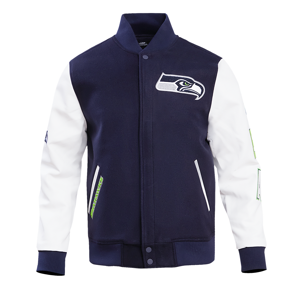 NFL SEATTLE SEAHAWKS CLASSIC MEN'S WOOL VARSITY JACKET (MIDNIGHT NAVY ...