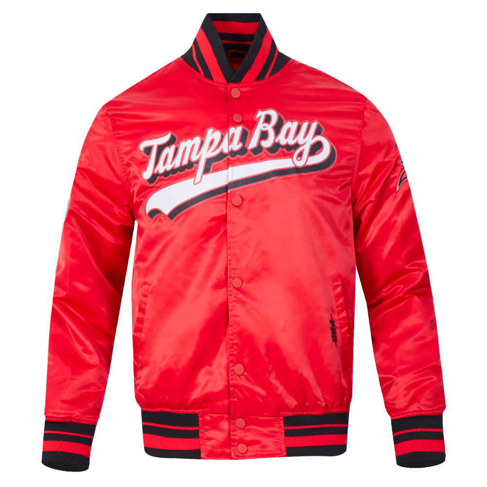 NFL TAMPA BAY BUCCANEERS SCRIPT TAIL MEN'S SATIN JACKET (RED/BLACK ...