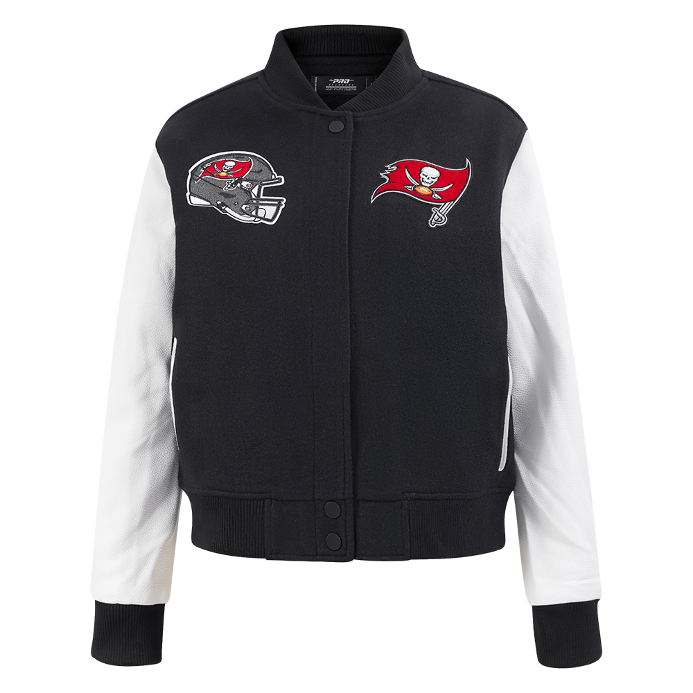 NFL TAMPA BAY BUCCANEERS CLASSIC WOMEN'S WOOL VARSITY JACKET (BLACK/WH ...