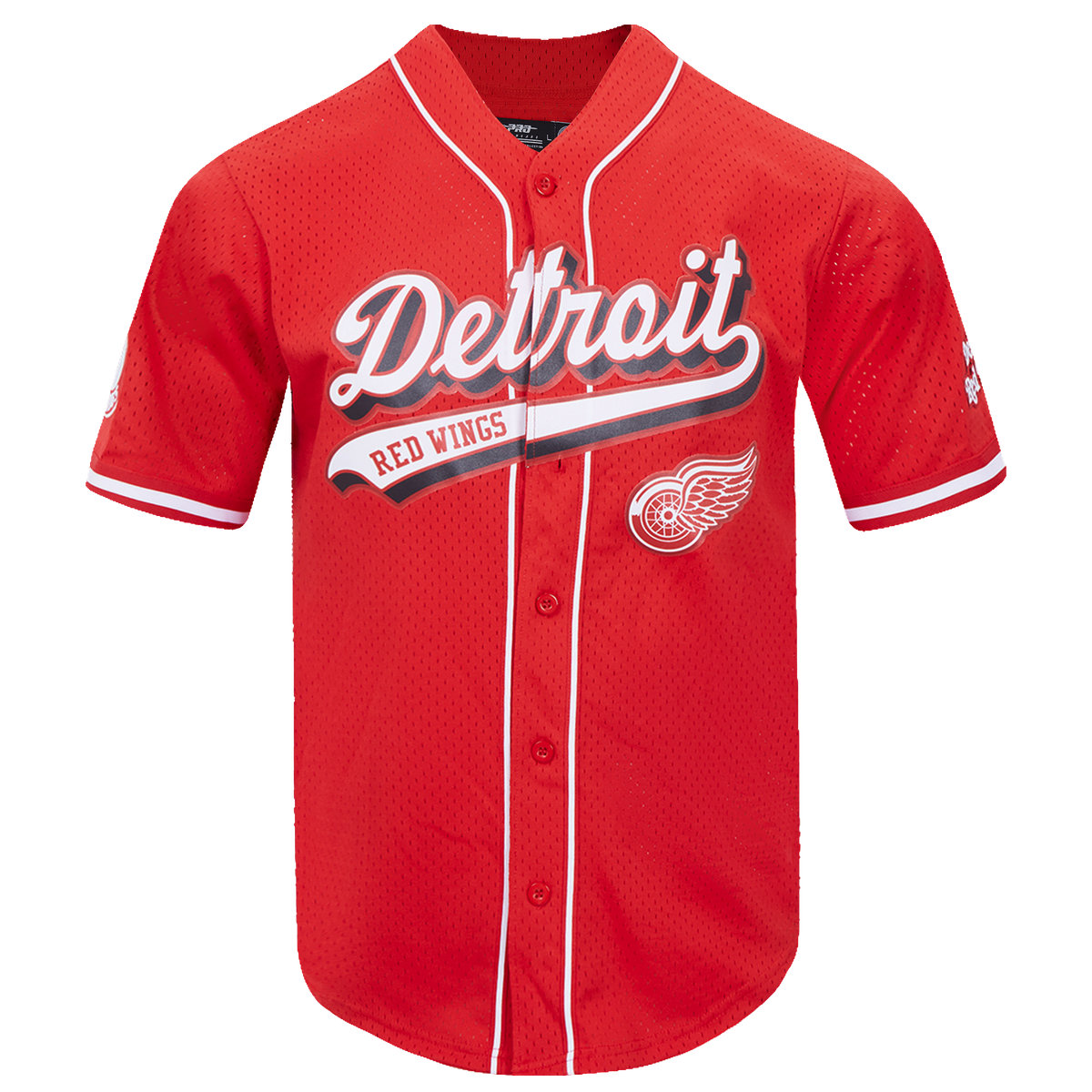 NHL DETROIT RED WINGS SCRIPT TAIL MEN'S MESH BUTTON DOWN SHIRT (RED ...