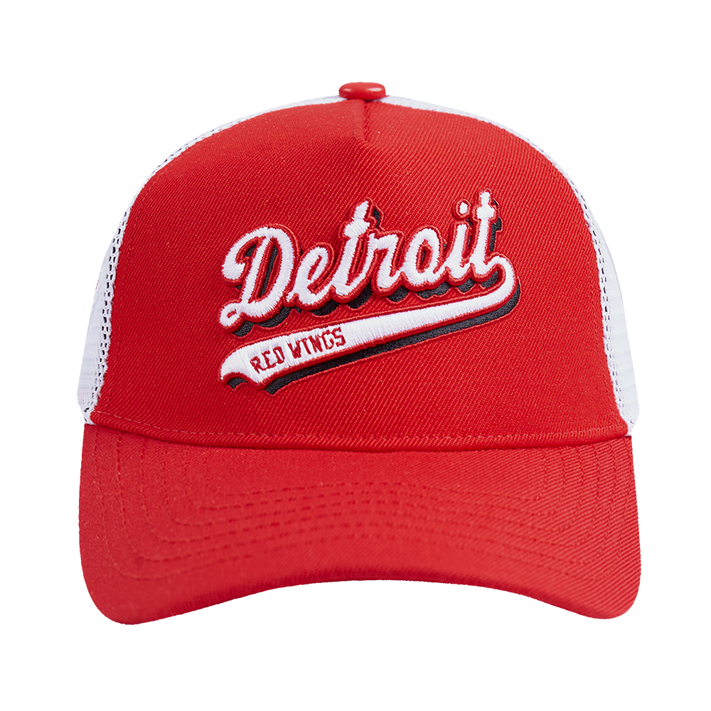 NHL DETROIT RED WINGS SCRIPT TAIL TRUCKER HAT (RED) – Pro Standard