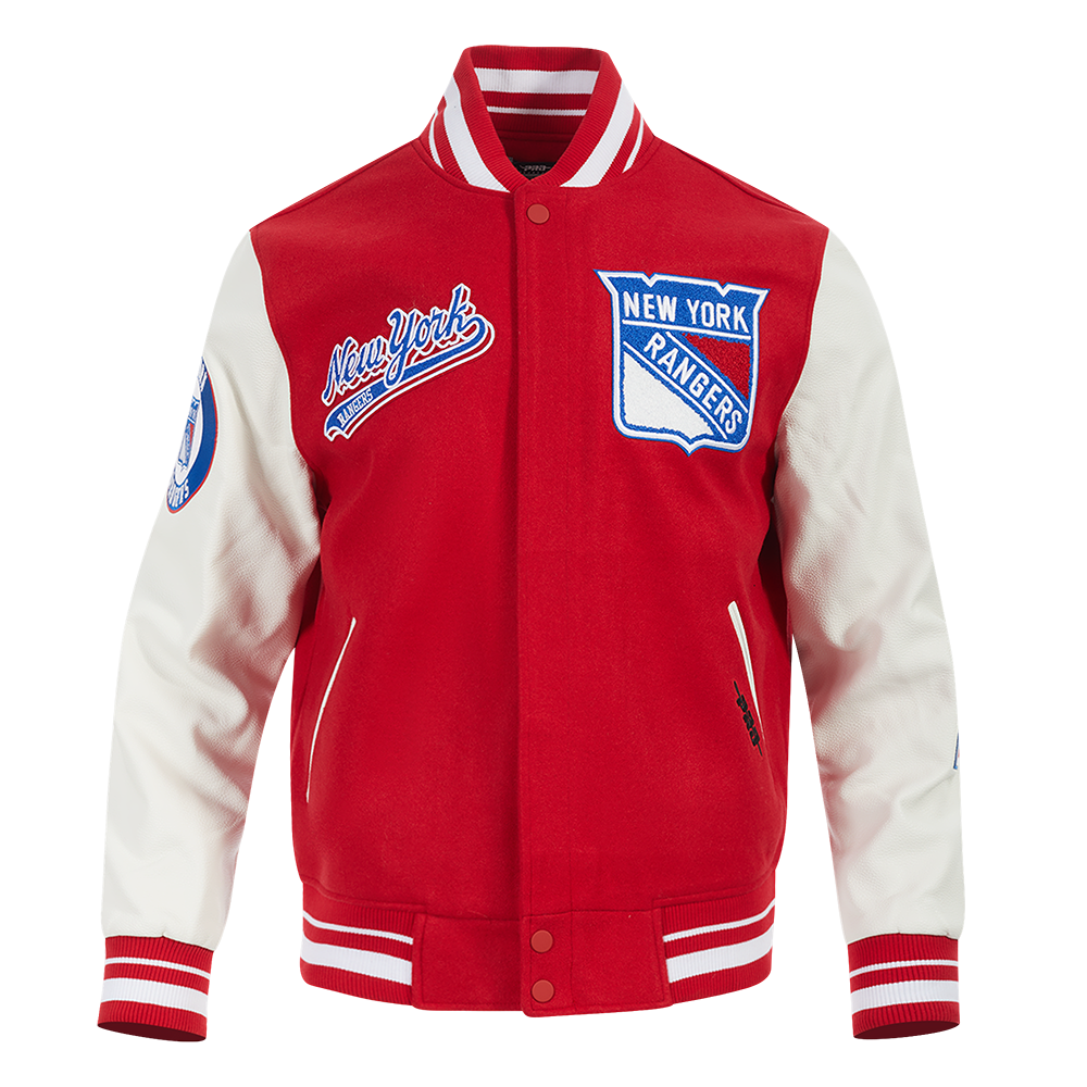 NHL NEW YORK RANGERS SCRIPT TAIL MEN'S RIB WOOL VARSITY (RED/WHITE ...