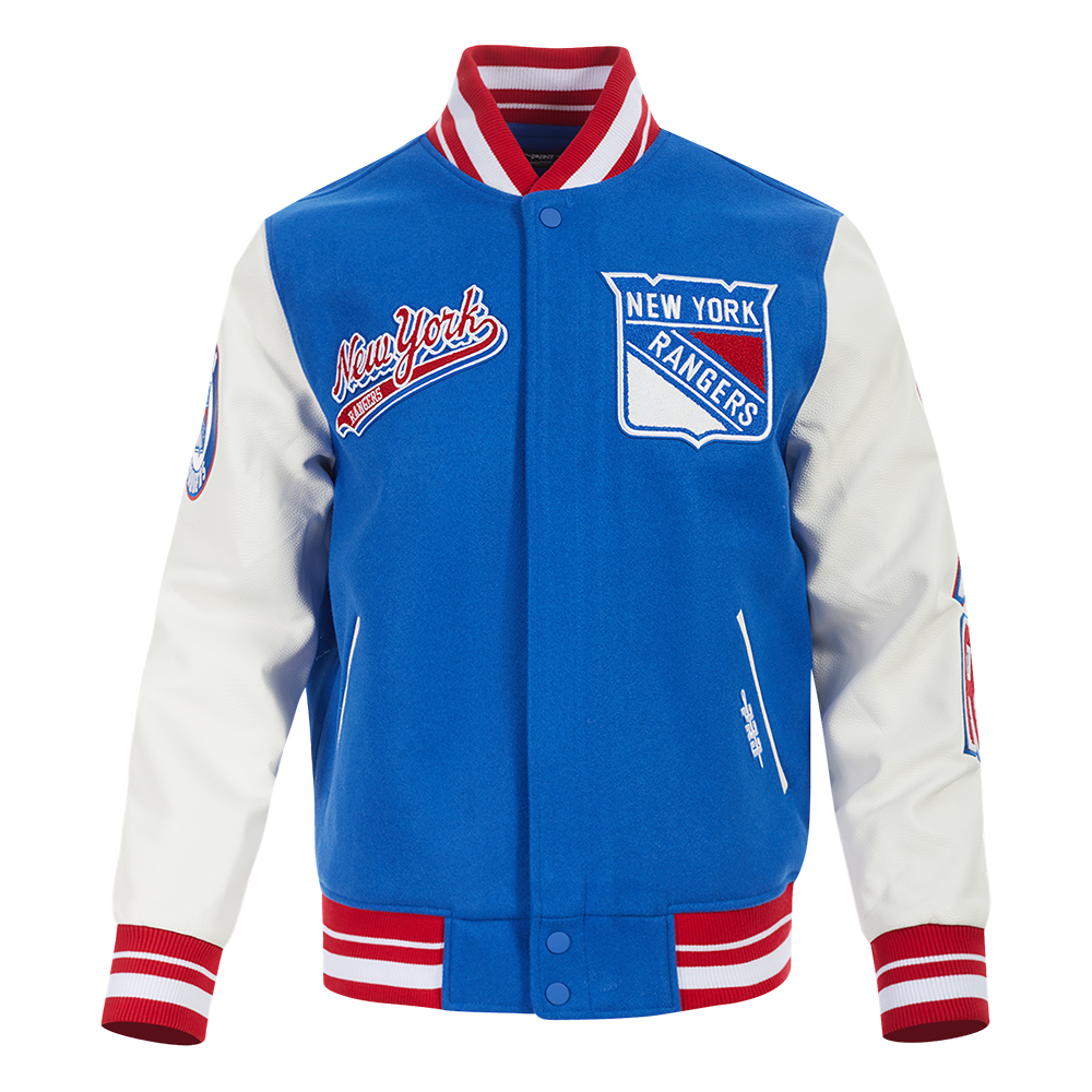 NHL NEW YORK RANGERS SCRIPT TAIL MEN'S RIB WOOL VARSITY (ROYAL BLUE/RE ...