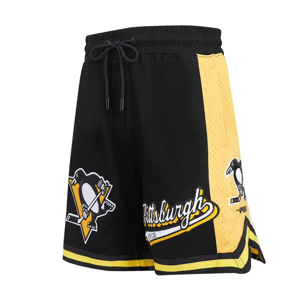 NHL PITTSBURGH PENGUINS SCRIPT TAIL MEN'S DOUBLE KNIT 2.0 SHORT (BLACK ...