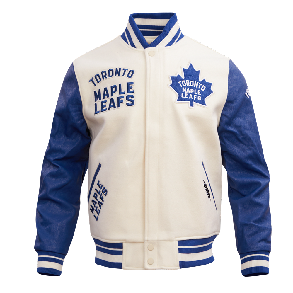 NHL TORONTO MAPLE LEAFS RETRO CLASSIC MEN'S RIB WOOL VARSITY JACKET (E ...