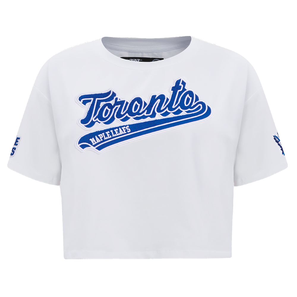 NHL TORONTO MAPLE LEAFS SCRIPT TAIL WOMEN'S SJ BOXY TEE (WHITE) – Pro ...