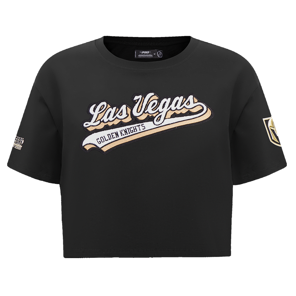 NHL VEGAS GOLDEN KNIGHTS SCRIPT TAIL WOMEN'S SINGLE JERSEY BOXY TEE (B ...