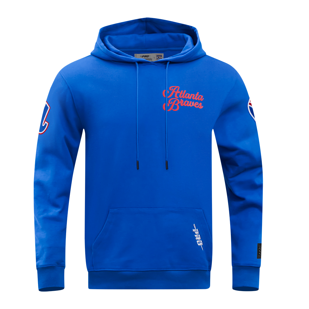 MLB ATLANTA BRAVES SOUVENIR MEN'S FLEECE PULLOVER HOODIE (ROYAL BLUE ...