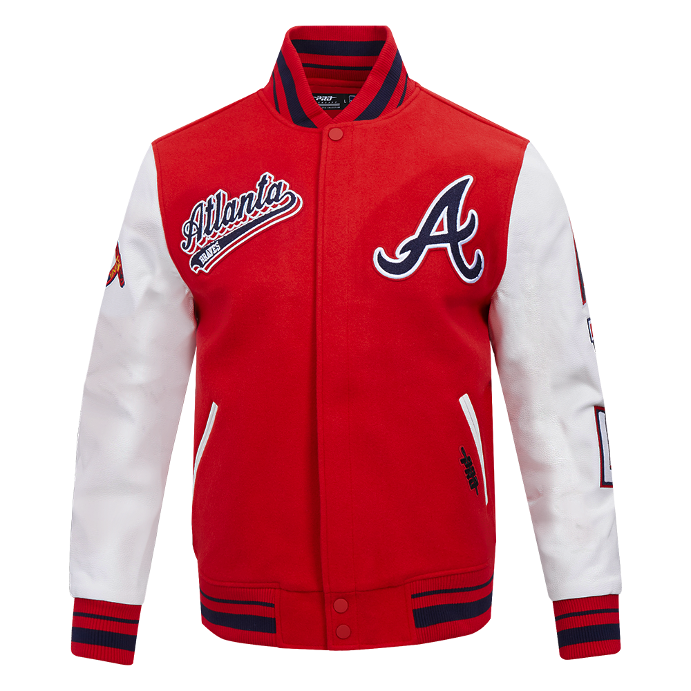 MLB ATLANTA BRAVES SCRIPT TAIL MEN'S RIB WOOL VARSITY (RED/WHITE/MIDNI ...