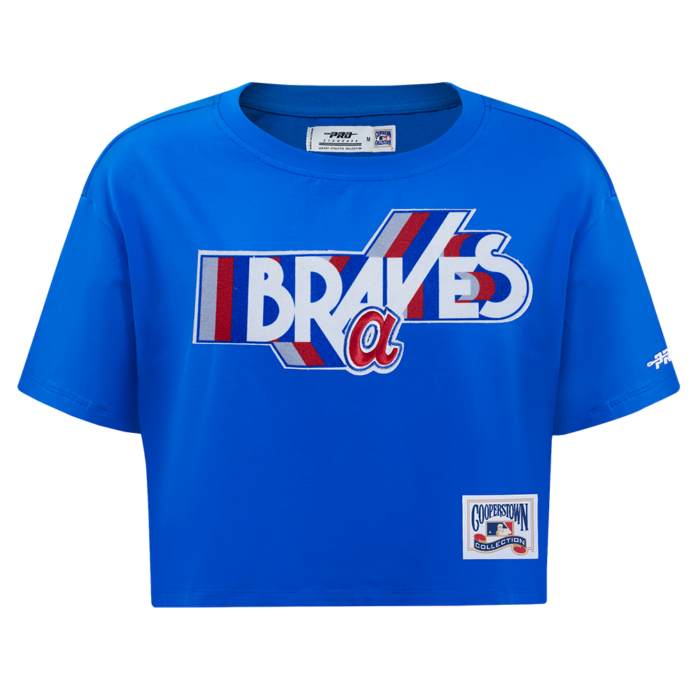 MLB ATLANTA BRAVES RETRO ELEVATION WOMEN'S SINGLE JERSEY BOXY TOP (ROY ...