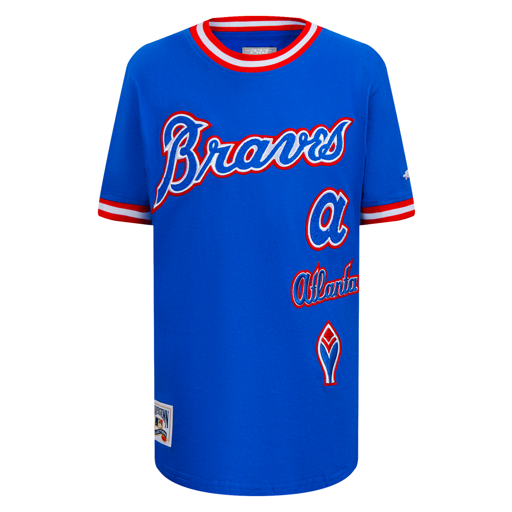 MLB ATLANTA BRAVES RETRO CLASSIC BIG BOYS SHORT SLEEVE STRIPED RIB TOP ...