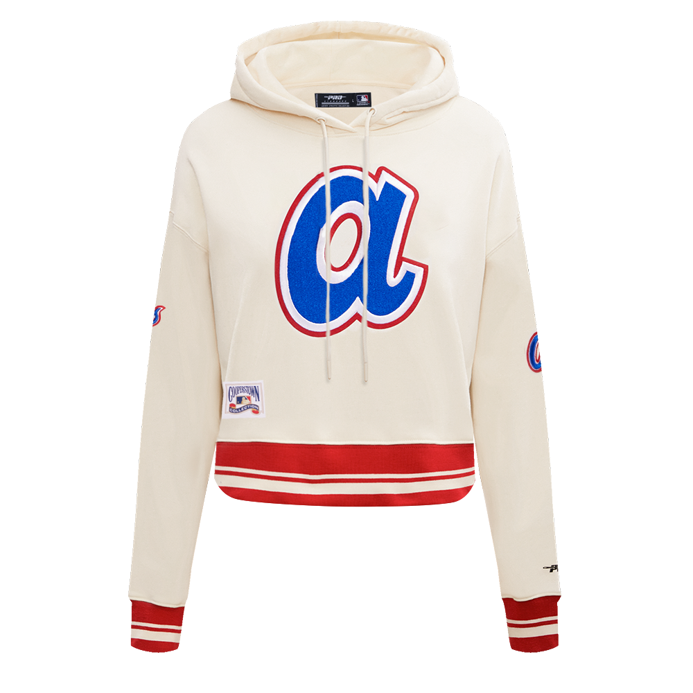 Pro Standard MLB Atlanta Braves Retro Classic Cropped Hoodie - Women's