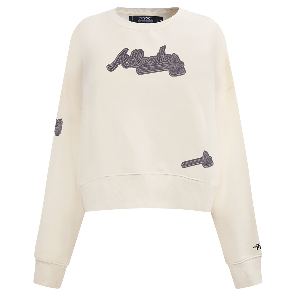 MLB ATLANTA BRAVES REVERSE FRENCH TERRY WOMEN'S FLEECE CREWNECK (EGGSH ...