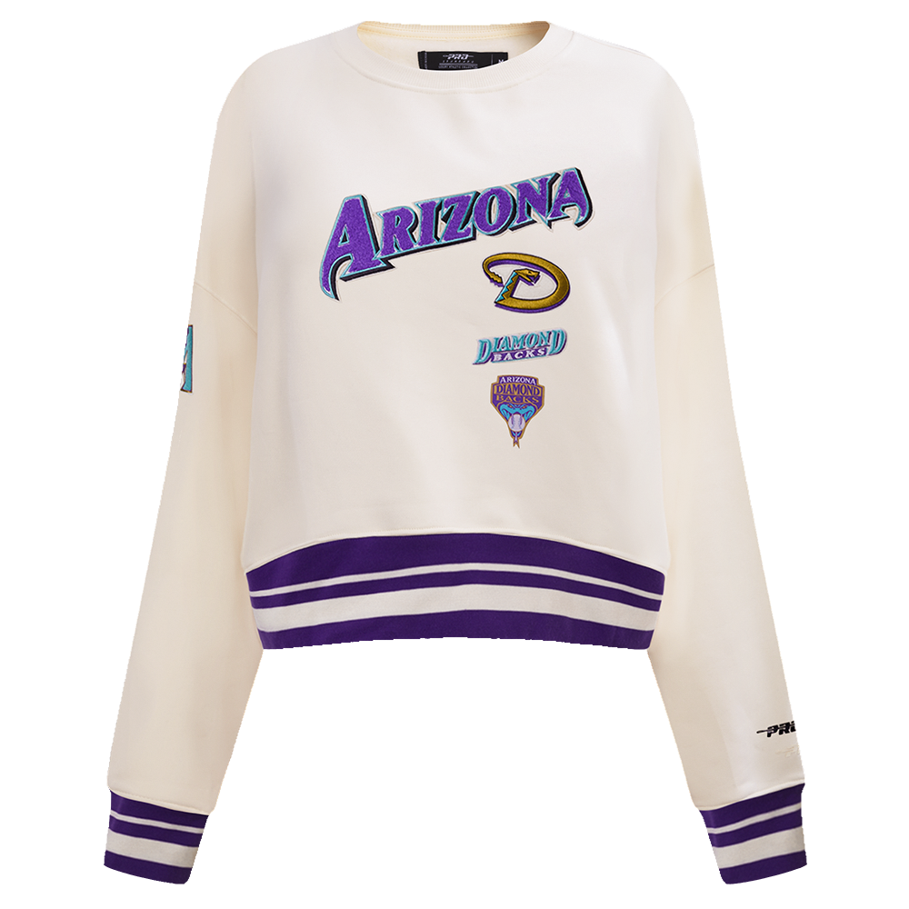 MLB ARIZONA DIAMONDBACKS RETRO CLASSIC WOMEN'S RIB CREWNECK (EGGSHELL ...