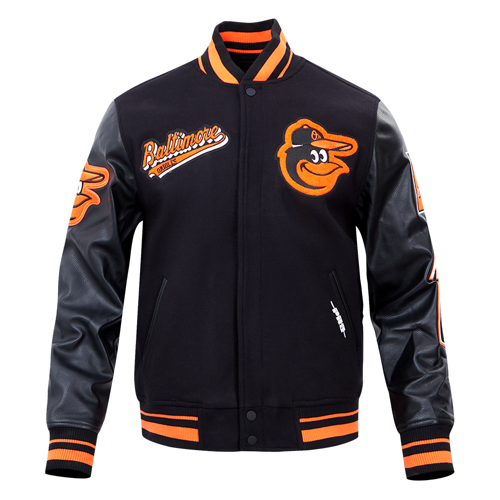 MLB BALTIMORE ORIOLES SCRIPT TAIL MEN'S RIB WOOL VARSITY (BLACK/ORANGE ...