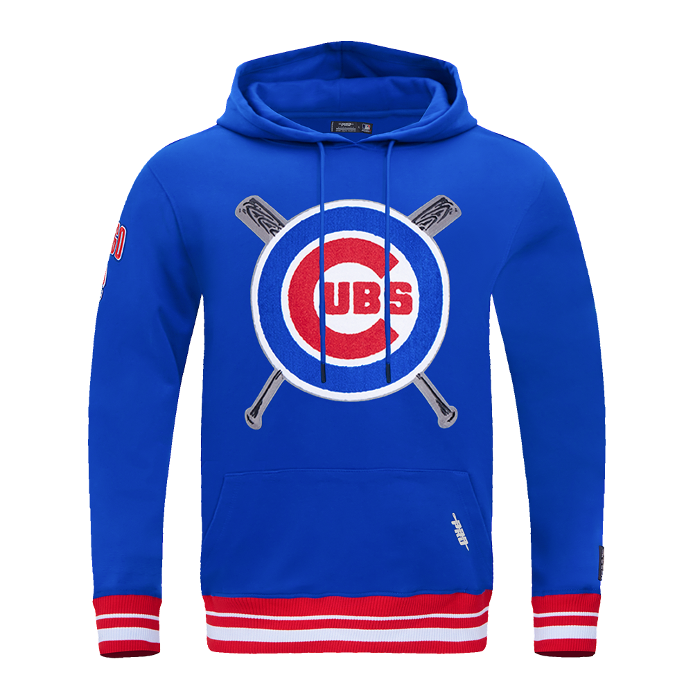 MLB CHICAGO CUBS MASHUP MEN'S RIB PULLOVER HOODIE (ROYAL BLUE/RED ...