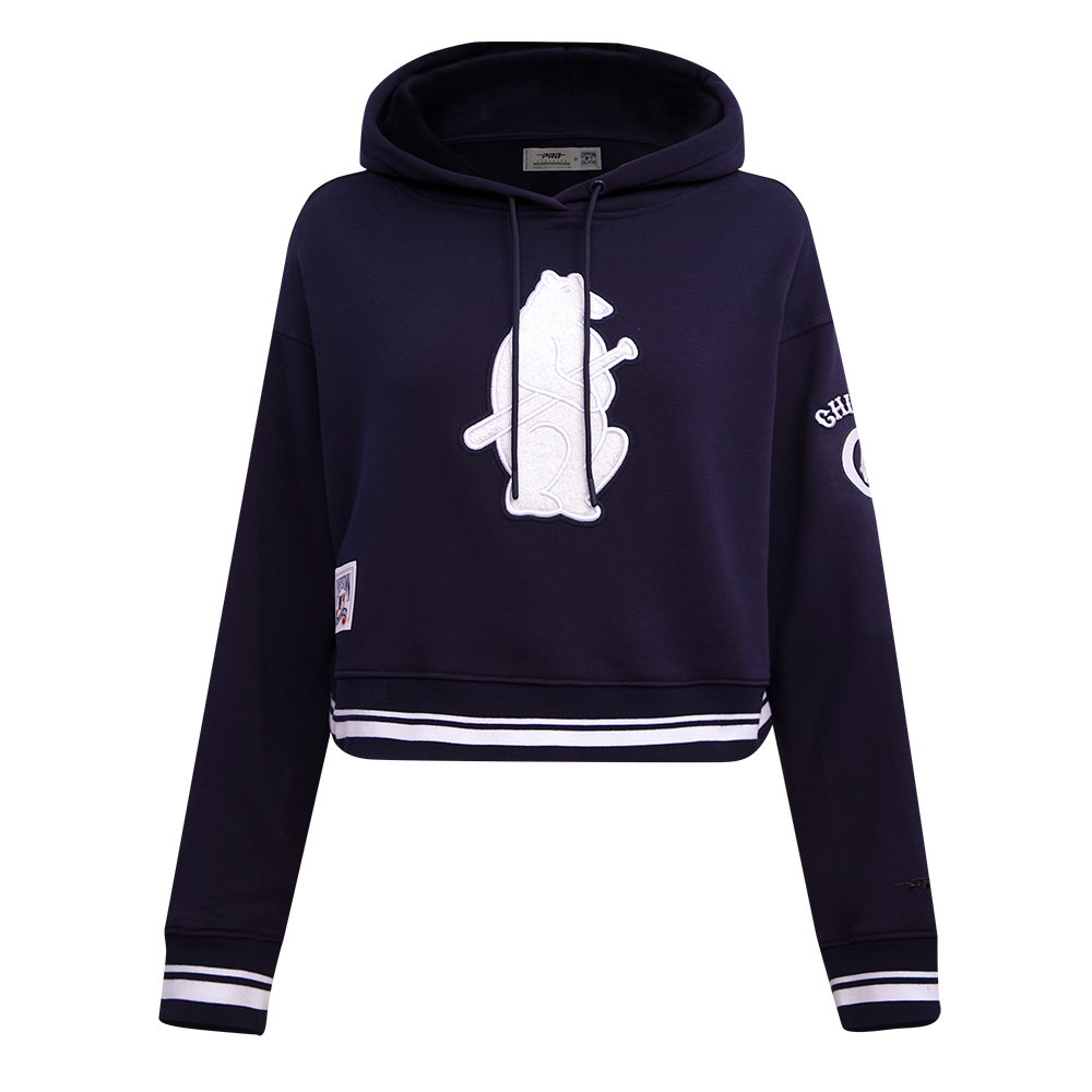 MLB CHICAGO CUBS RETRO CLASSIC WOMEN'S CROPPED PULLOVER HOODIE (MIDNIG ...