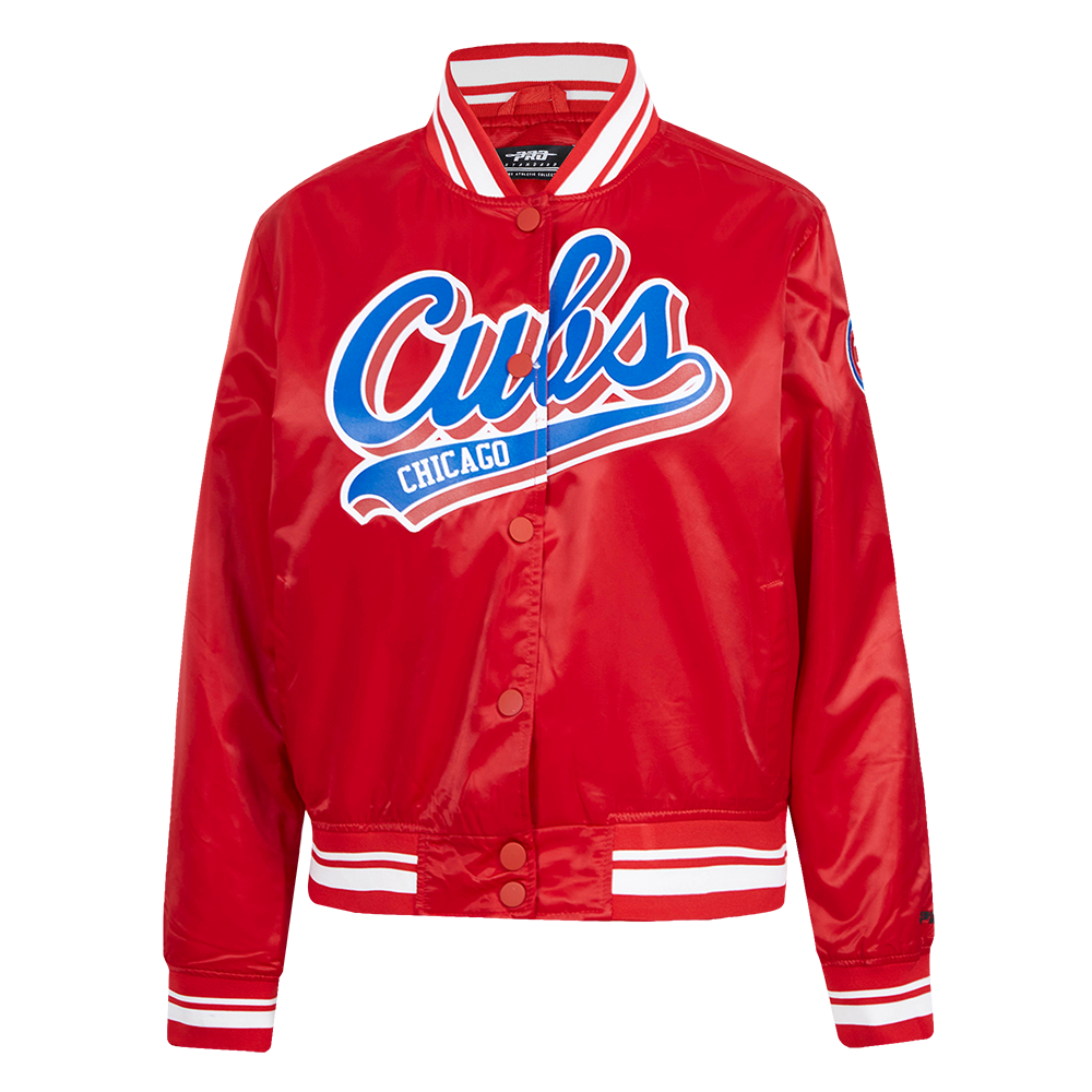 MLB CHICAGO CUBS SCRIPT TAIL WOMEN'S SATIN JACKET (RED) – Pro Standard