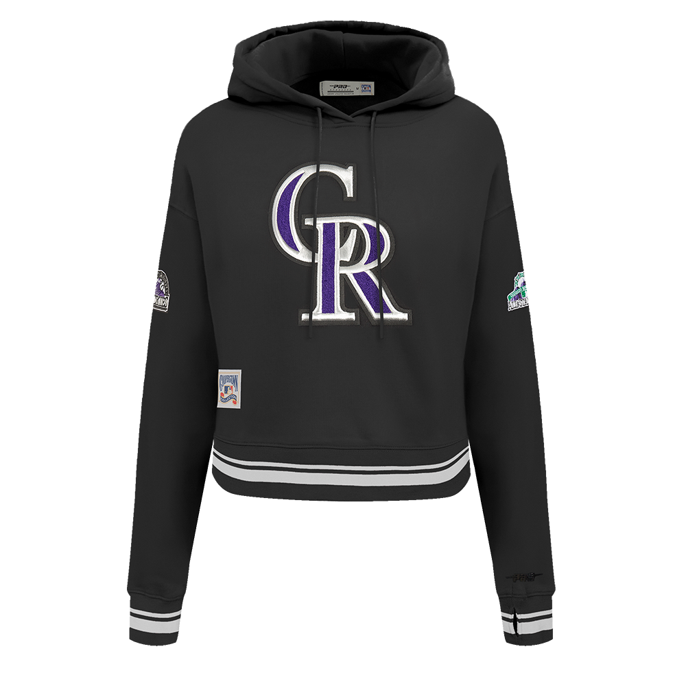 MLB COLORADO ROCKIES RETRO CLASSIC WOMEN'S RIB CROPPED PULLOVER HOODIE ...
