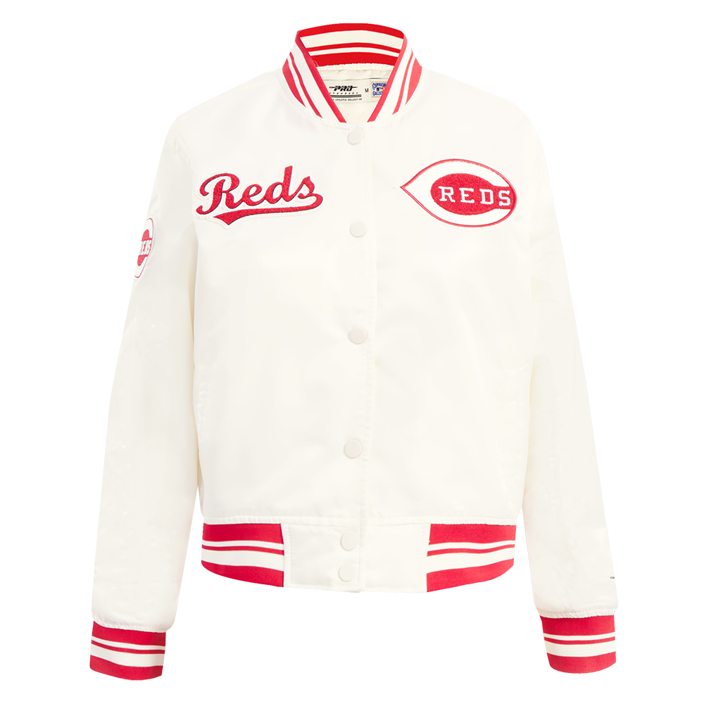 MLB CINCINNATI REDS RETRO CLASSIC WOMEN'S RIB SATIN JACKET (EGGSHELL ...