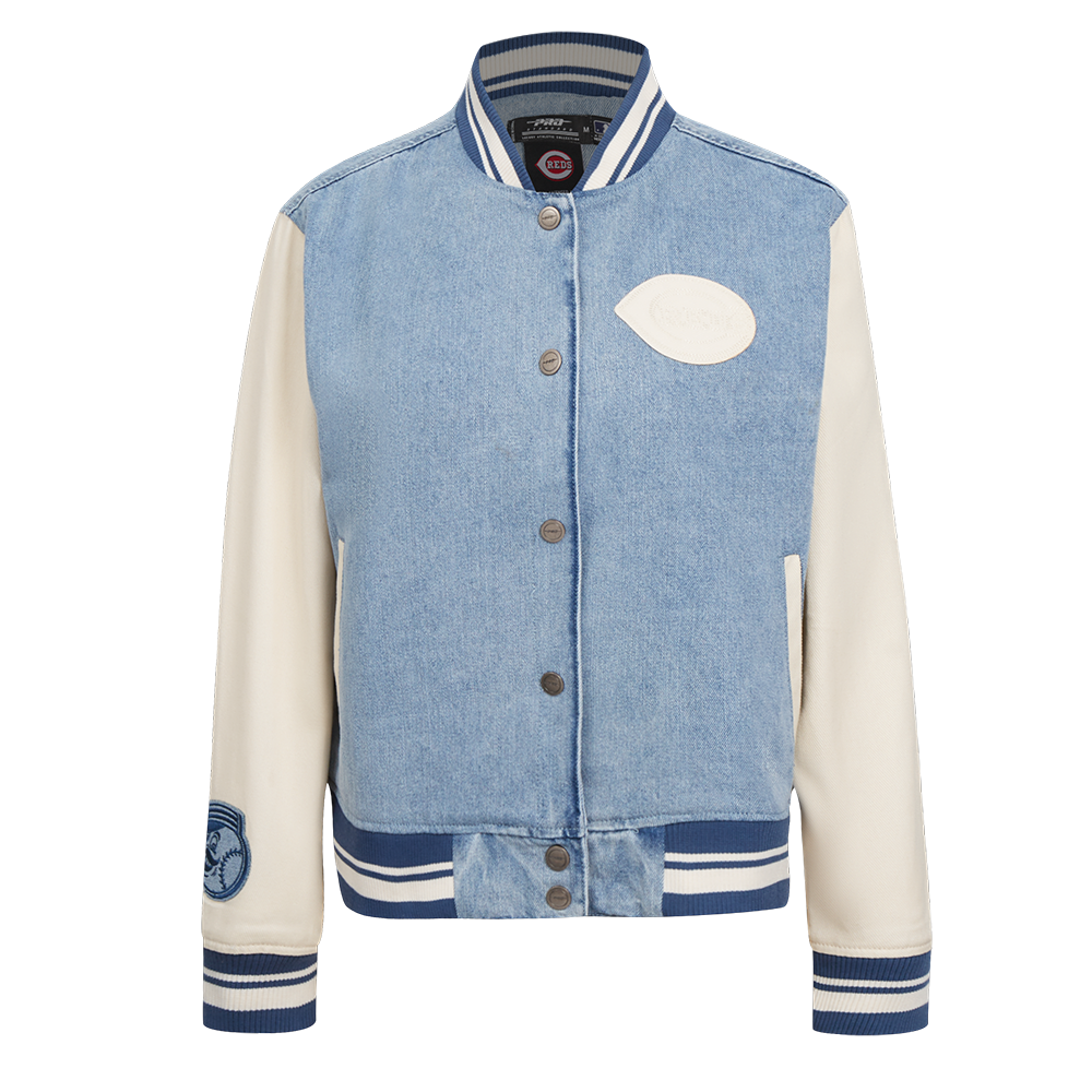 MLB CINCINNATI REDS VARSITY BLUES WOMEN'S DENIM VARSITY JACKET (DENIM ...
