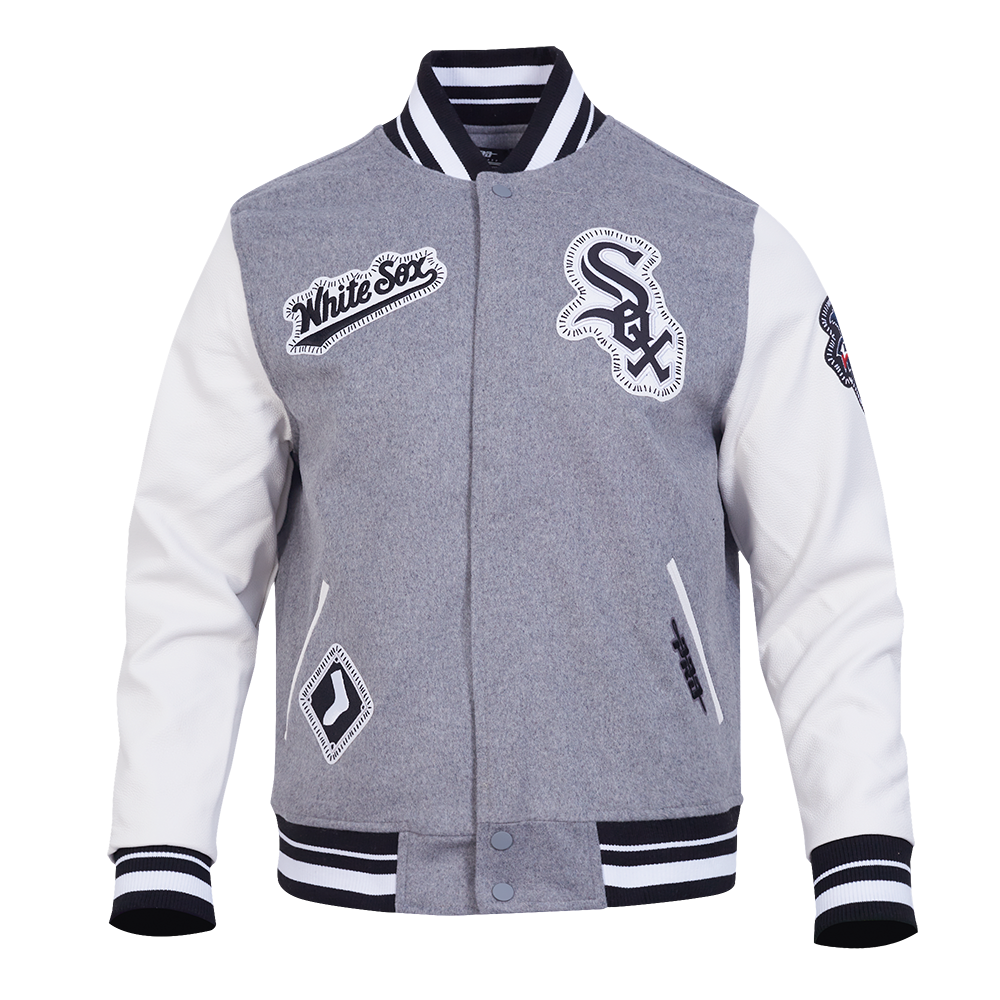 MLB CHICAGO WHITE SOX DIY PICK STITCH MEN'S RIB WOOL VARSITY JACKET (H ...