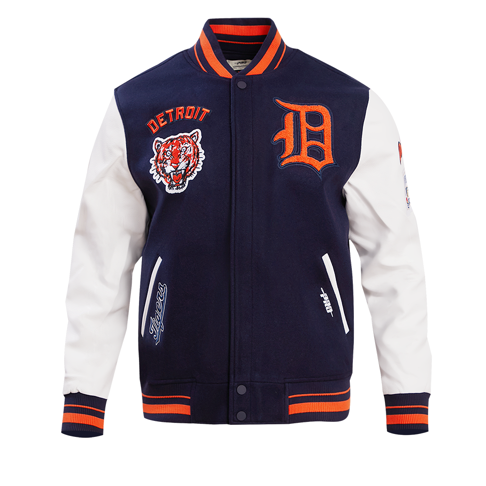 MLB DETROIT TIGERS RETRO CLASSIC MEN'S RIB WOOL VARSITY JACKET (MIDNIG ...