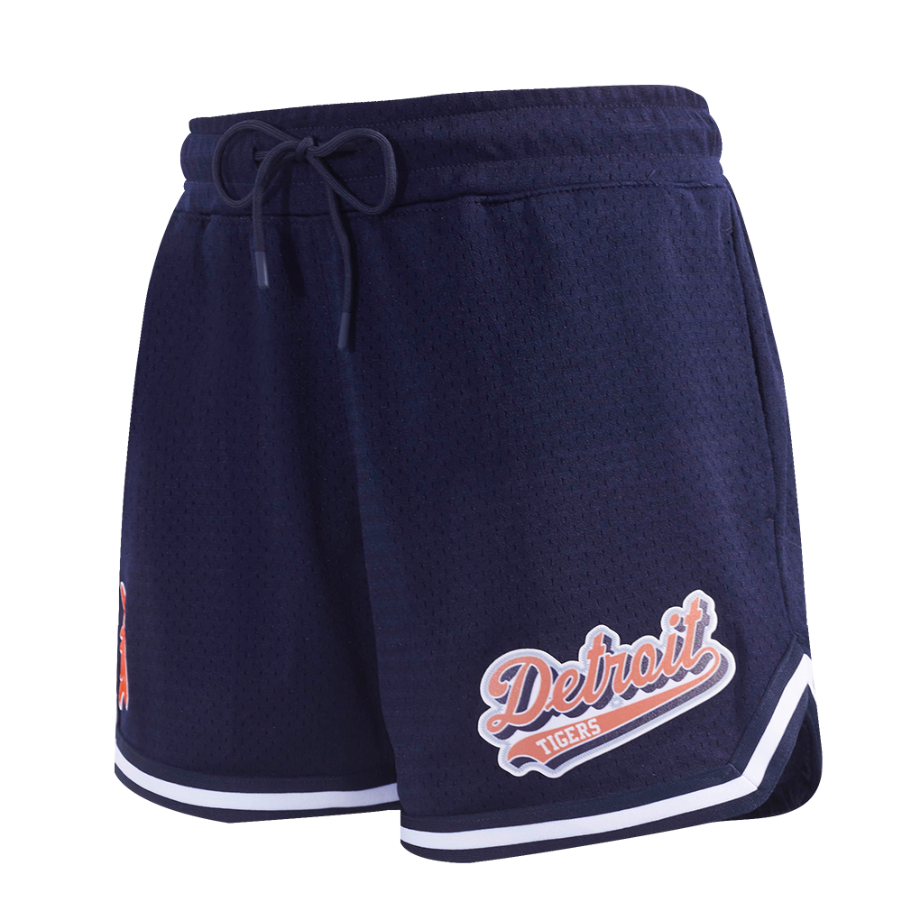 MLB DETROIT TIGERS SCRIPT TAIL WOMEN'S MESH TAPE SHORT (MIDNIGHT NAVY ...