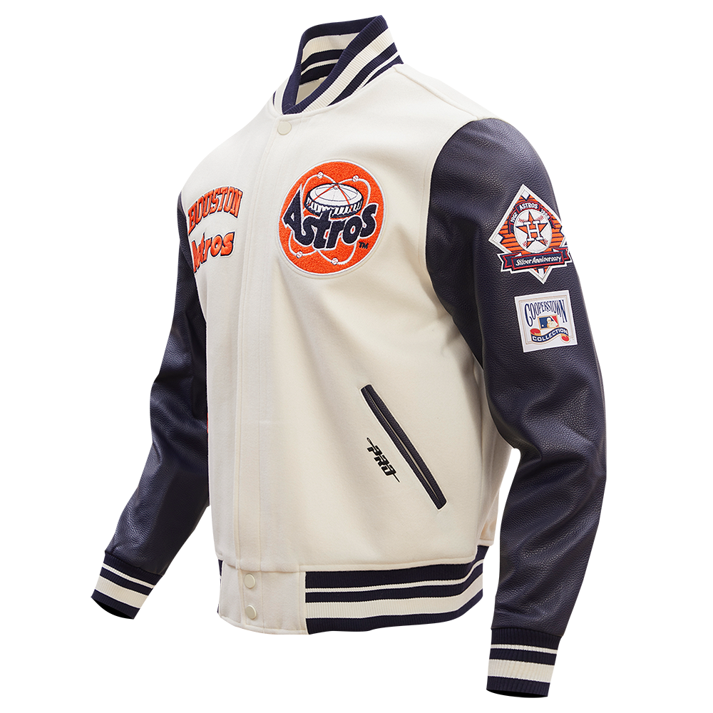 MLB HOUSTON ASTROS RETRO CLASSIC MEN'S RIB WOOL VARSITY JACKET (EGGSHE ...