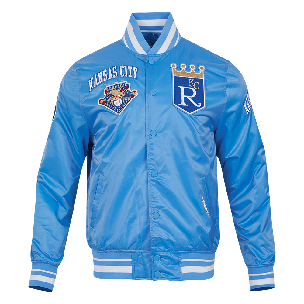 MLB KANSAS CITY ROYALS RETRO CLASSIC MEN'S RIB SATIN JACKET (UNIVERSIT ...