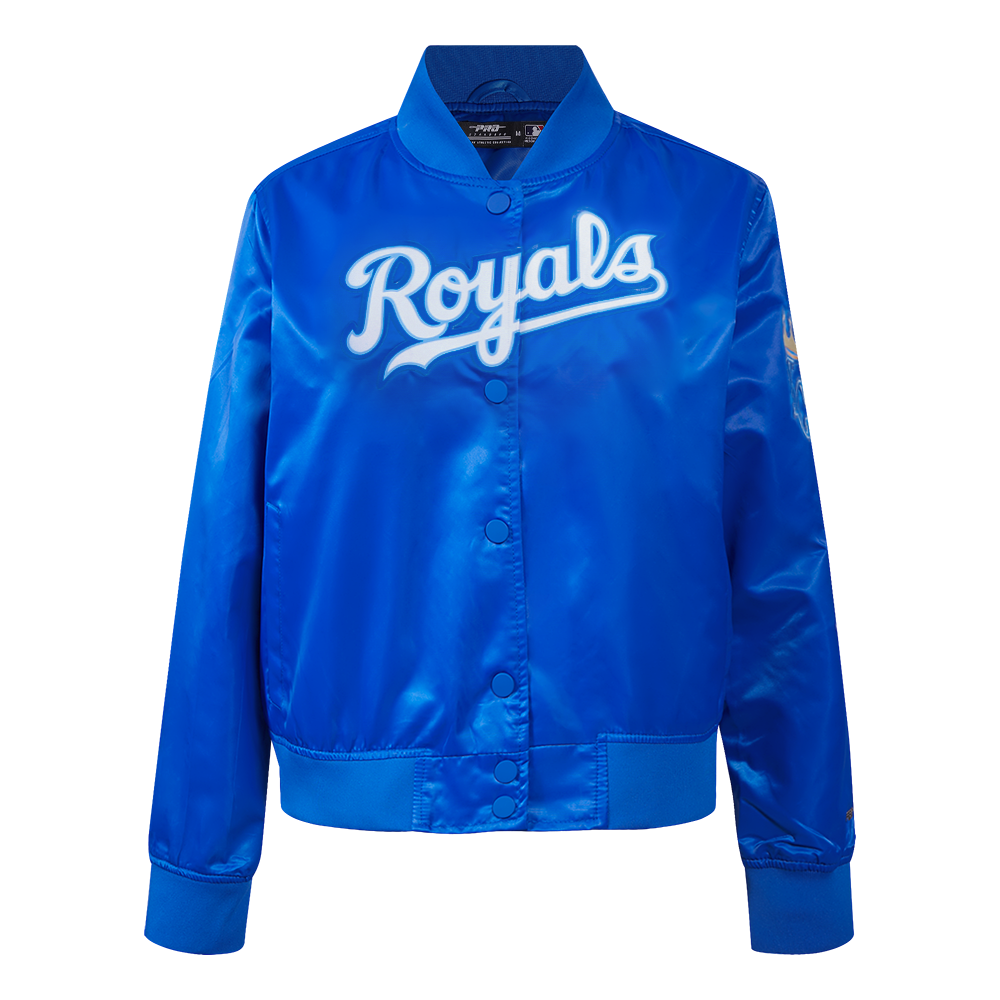 MLB KANSAS CITY ROYALS CLASSIC WOMEN'S SATIN JACKET (ROYAL BLUE) – Pro ...
