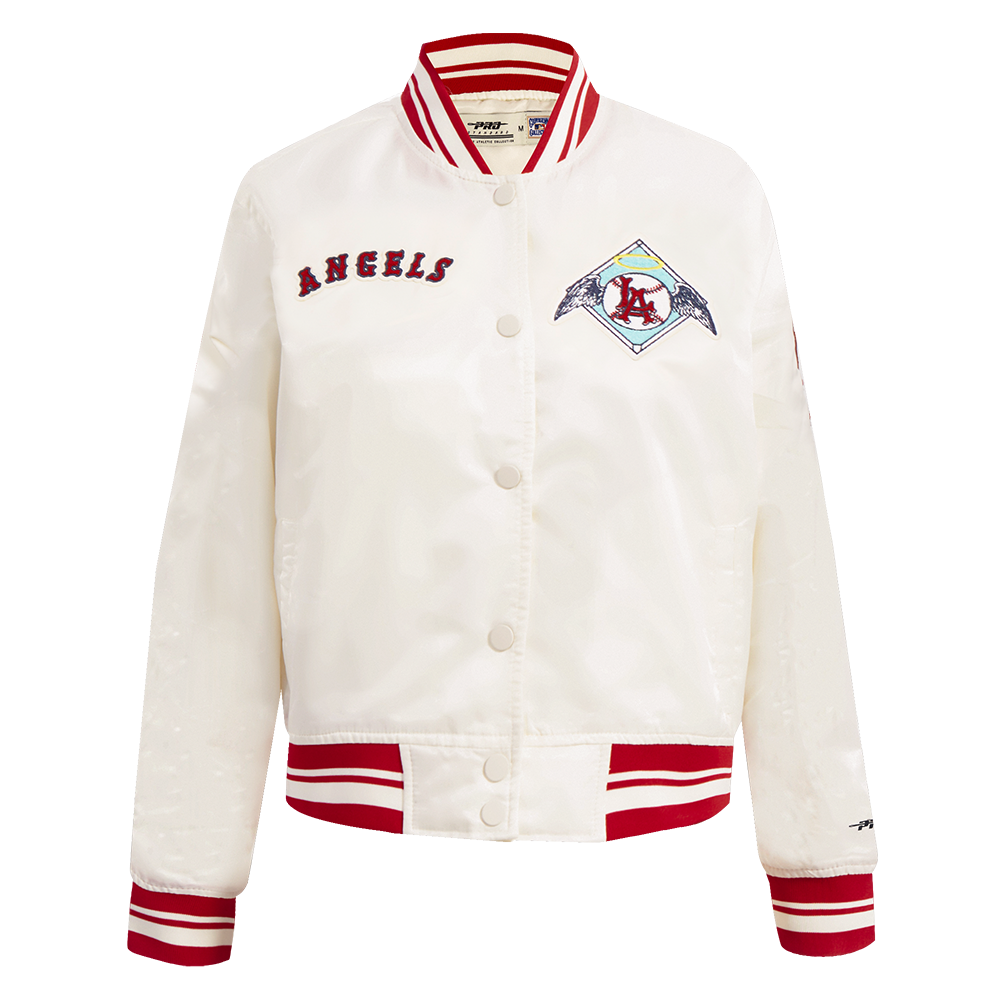 MLB LOS ANGELES ANGELS RETRO CLASSIC WOMEN'S RIB SATIN JACKET (EGGSHEL ...