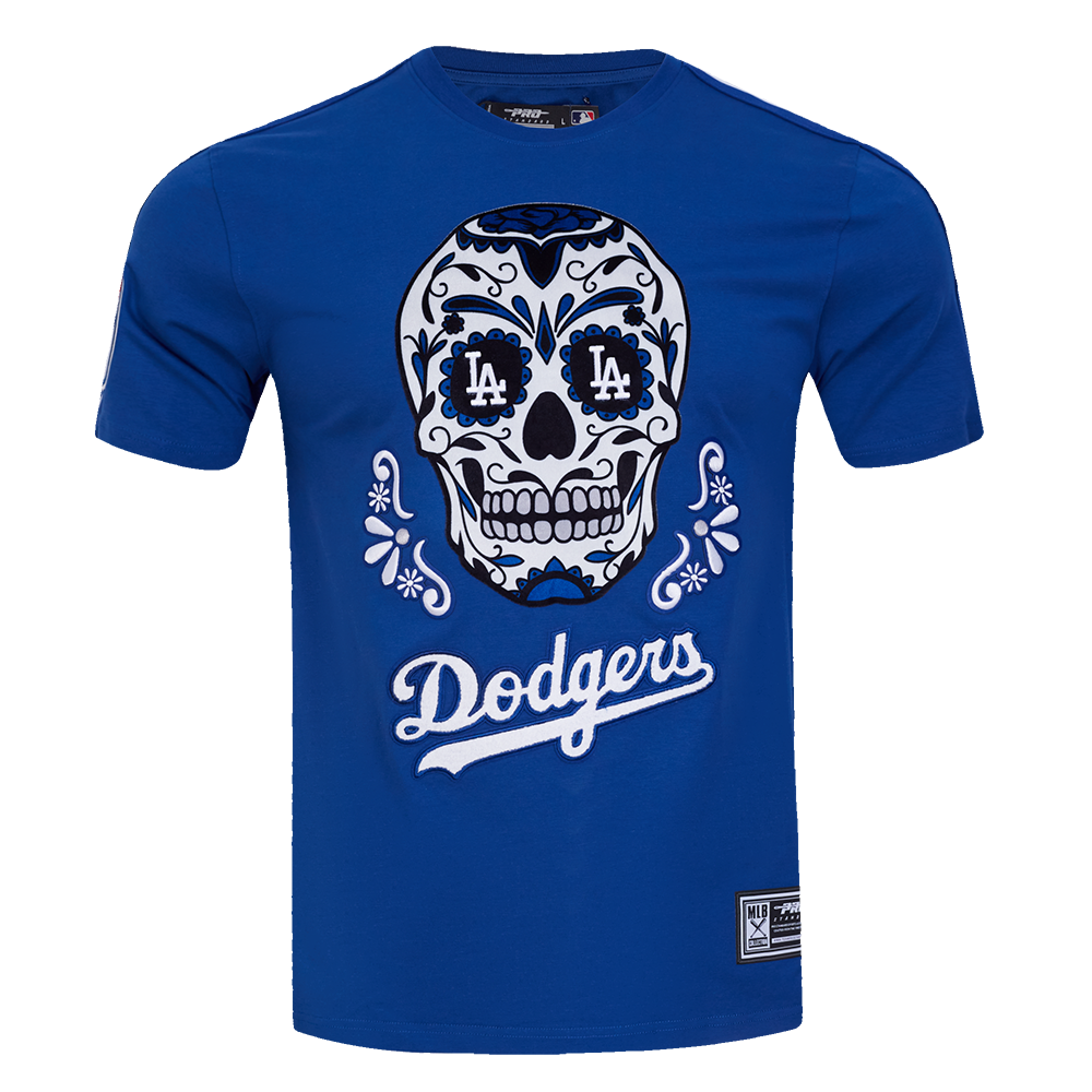 MLB LOS ANGELES DODGERS SUGAR SKULL MEN'S SINGLE JERSEY STRIPED TOP (D ...