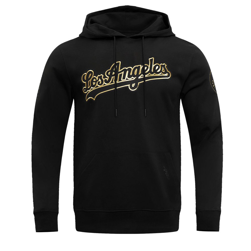 MLB LOS ANGELES DODGERS BLACK & GOLD MEN'S DOUBLE KNIT PULLOVER HOODIE ...