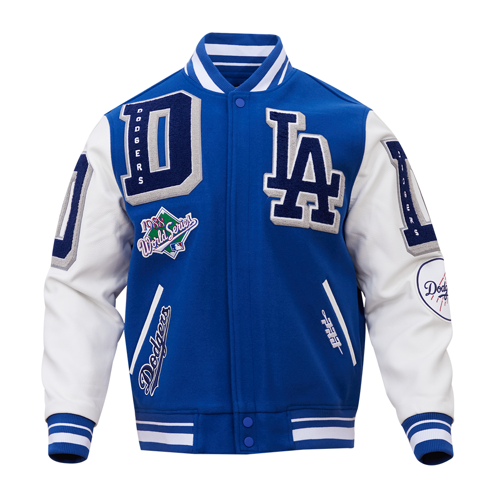 MLB LOS ANGELES DODGERS MASHUP MEN'S RIB WOOL VARSITY JACKET (BLACK/DO ...