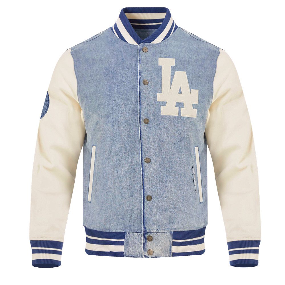MLB LOS ANGELES DODGERS VARSITY BLUES MEN'S DENIM VARSTIY JACKET (DENI ...