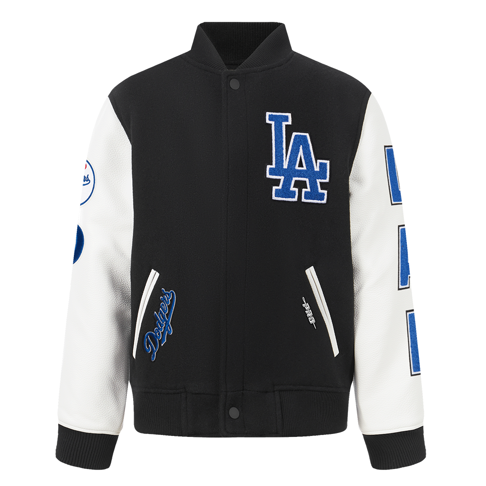 MLB LOS ANGELES DODGERS CLASSIC BIG BOYS WOOL VARSITY JACKET (BLACK/WH ...