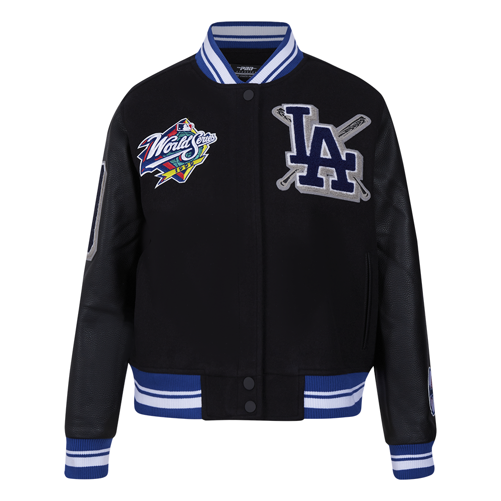 MLB LOS ANGELES DODGERS MASHUP WOMEN'S RIB WOOL VARSITY JACKET (BLACK ...