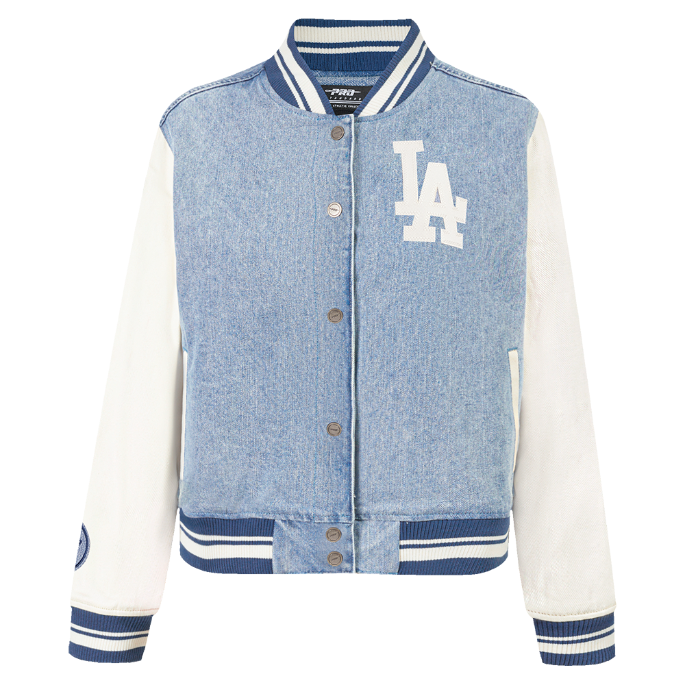 MLB LOS ANGELES DODGERS VARSITY BLUES WOMEN'S DENIM VARSITY JACKET (DE ...
