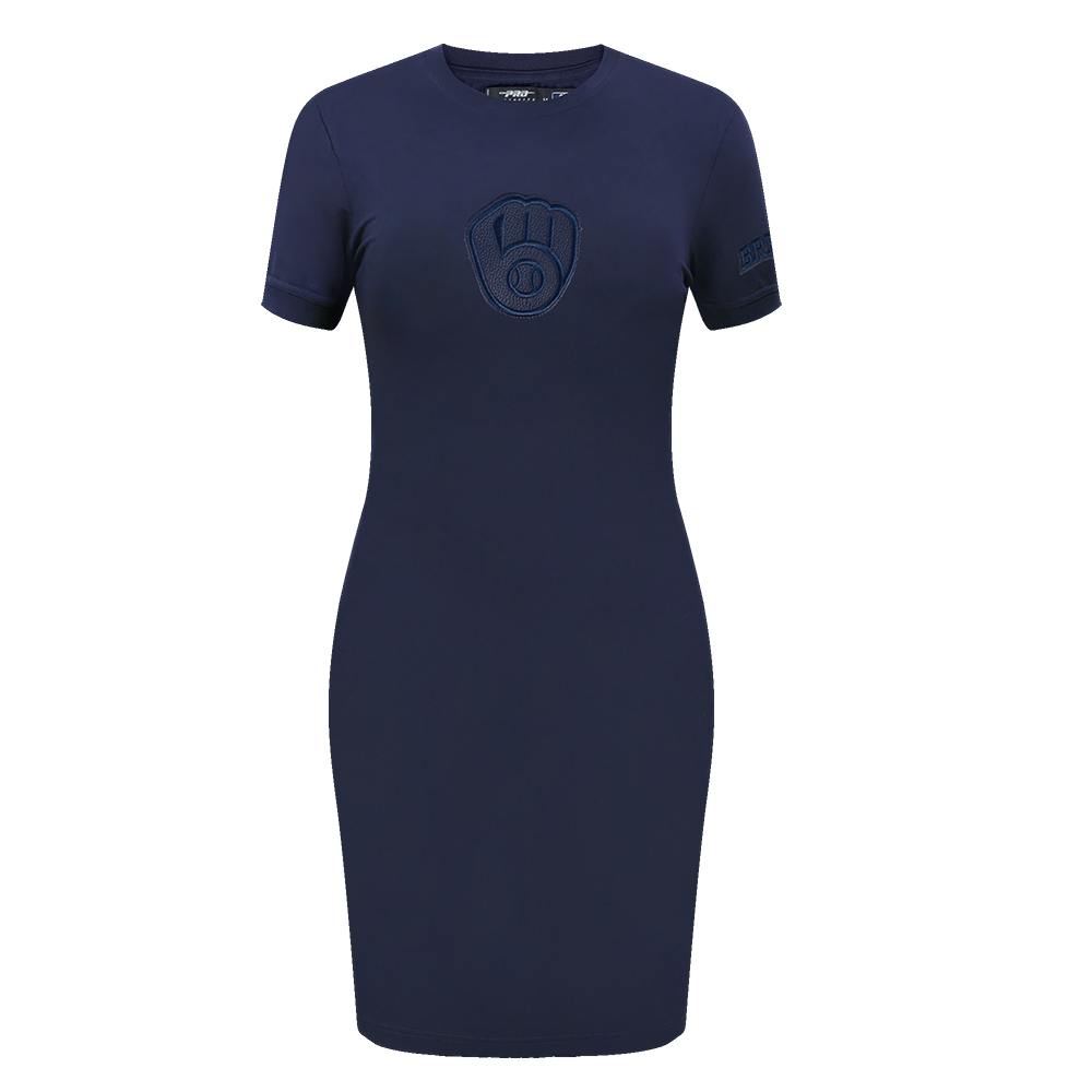 MLB MILWAUKEE BREWERS TRIPLE TONAL BODYCON WOMEN'S DRESS (MIDNIGHT NAV ...