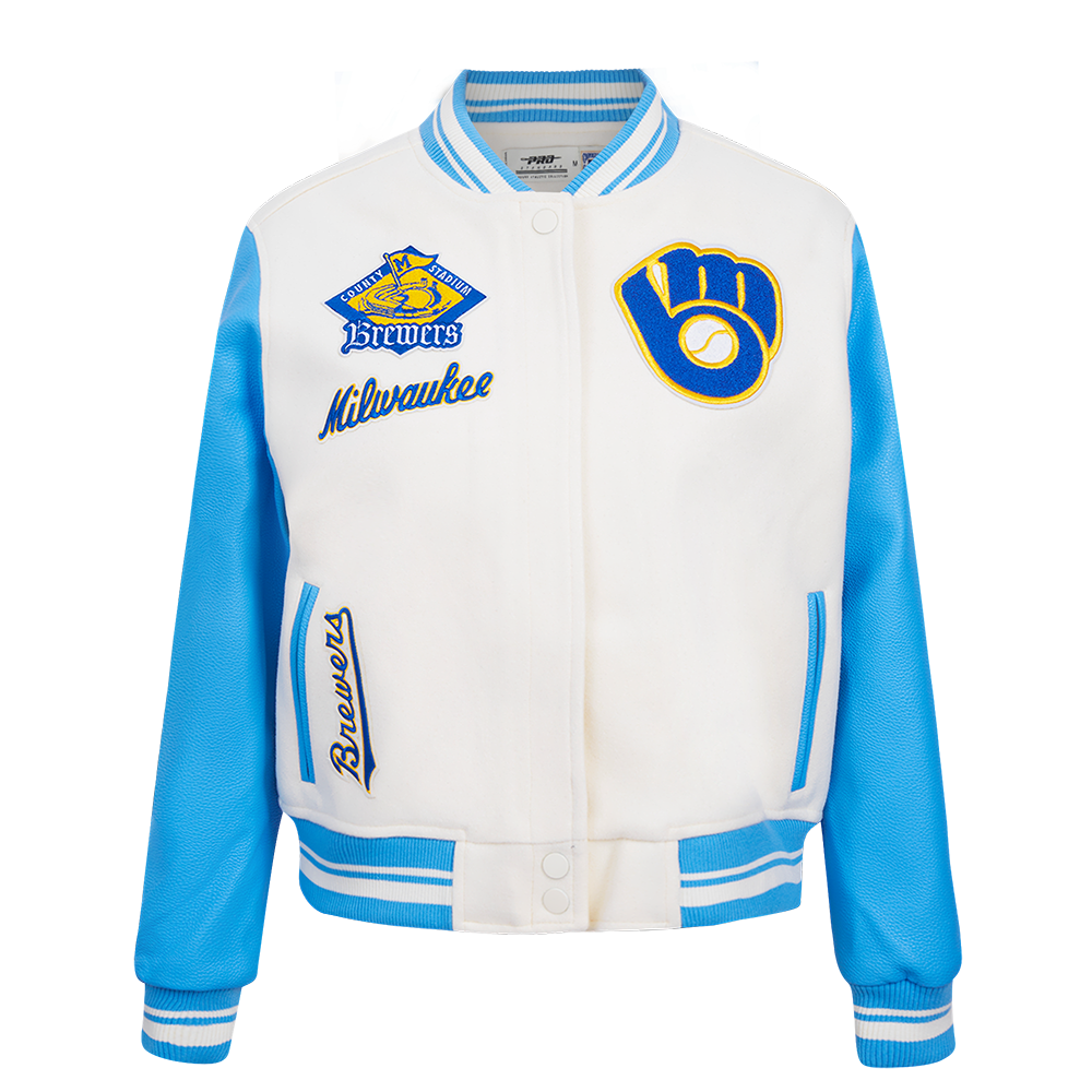MLB MILWAUKEE BREWERS RETRO CLASSIC WOMEN'S RIB WOOL VARSITY JACKET (E ...