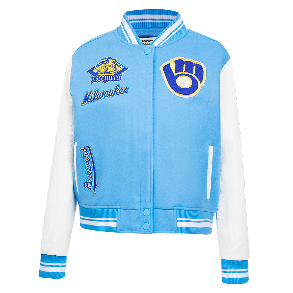 MLB MILWAUKEE BREWERS RETRO CLASSIC WOMEN'S RIB WOOL VARSITY JACKET (U ...