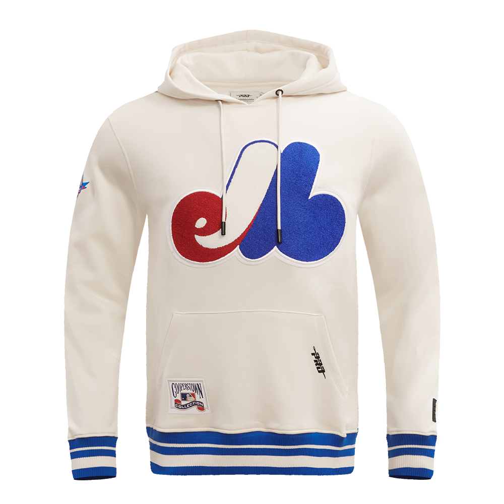 MLB MONTREAL EXPOS RETRO CLASSIC MEN'S PULLOVER HOODIE (EGGSHELL/ ROYA ...