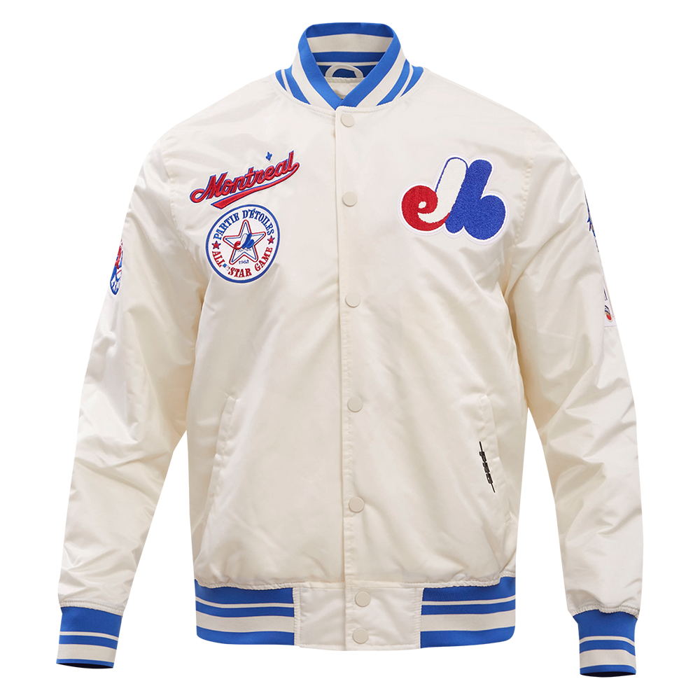 MLB MONTREAL EXPOS RETRO CLASSIC MEN'S RIB SATIN JACKET (EGGSHELL/ ROY ...