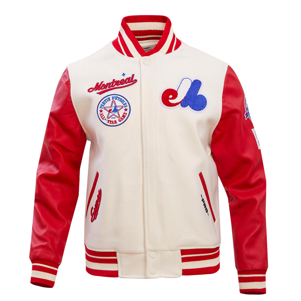 MLB MONTREAL EXPOS RETRO CLASSIC MEN'S RIB WOOL VARSITY JACKET (EGGSHE ...
