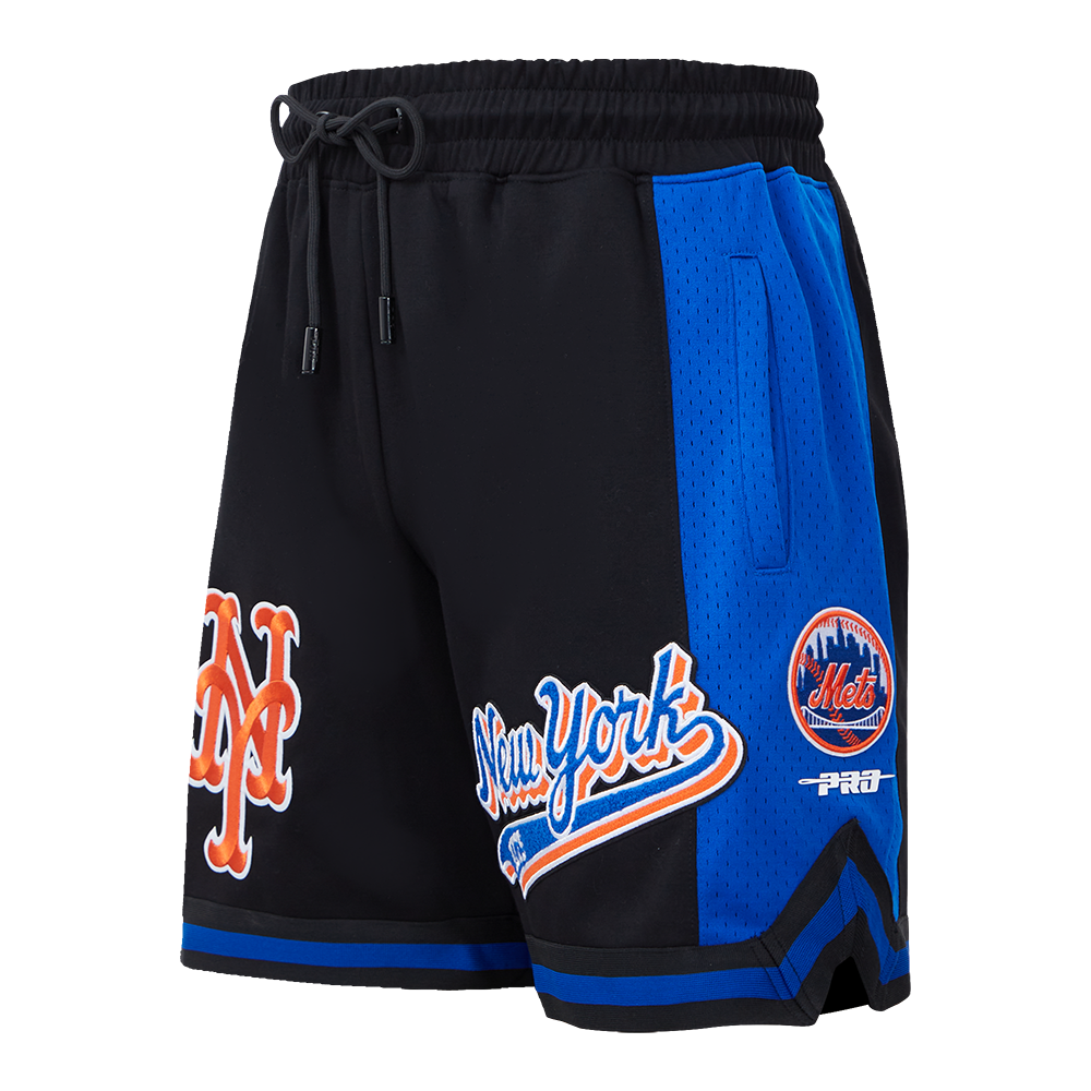 MLB NEW YORK METS SCRIPT TAIL MEN'S DOUBLE KNIT 2.0 SHORT (BLACK/ROYAL ...