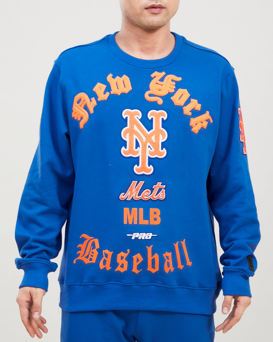 MLB NEW YORK METS OLD ENGLISH MEN'S CREWNECK (ROYAL BLUE) – Pro Standard